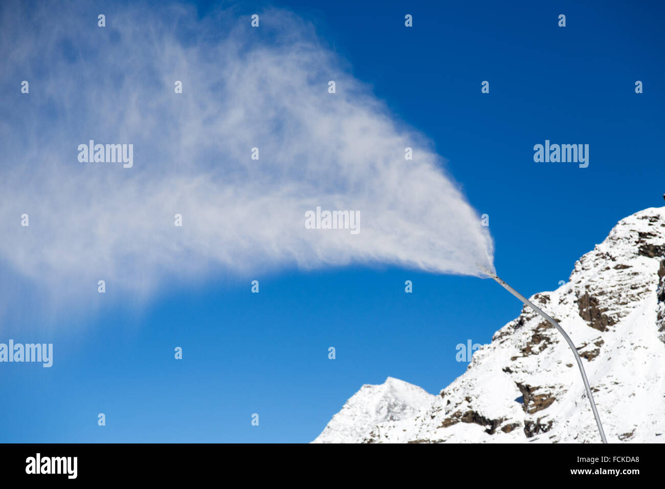 Snow gun in the mountains Stock Photo - Alamy