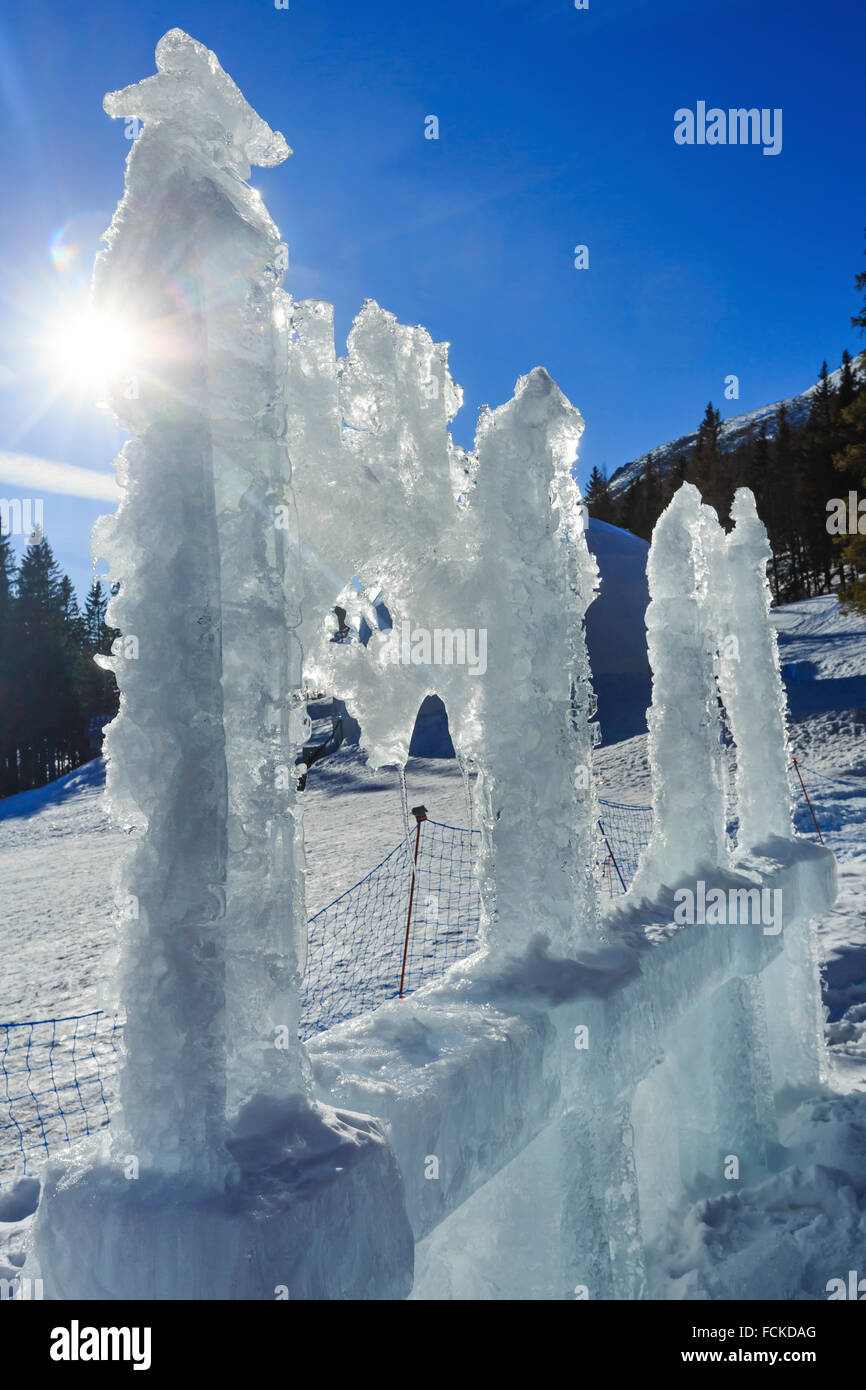 Melting glacial block of ice on spring mountain slope Stock Photo - Alamy