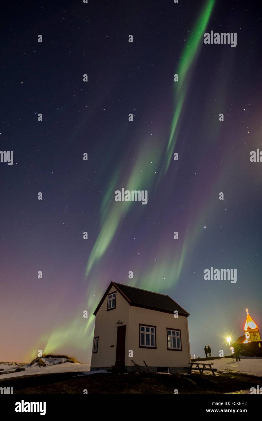 Vogar by Night, Iceland Stock Photo - Alamy