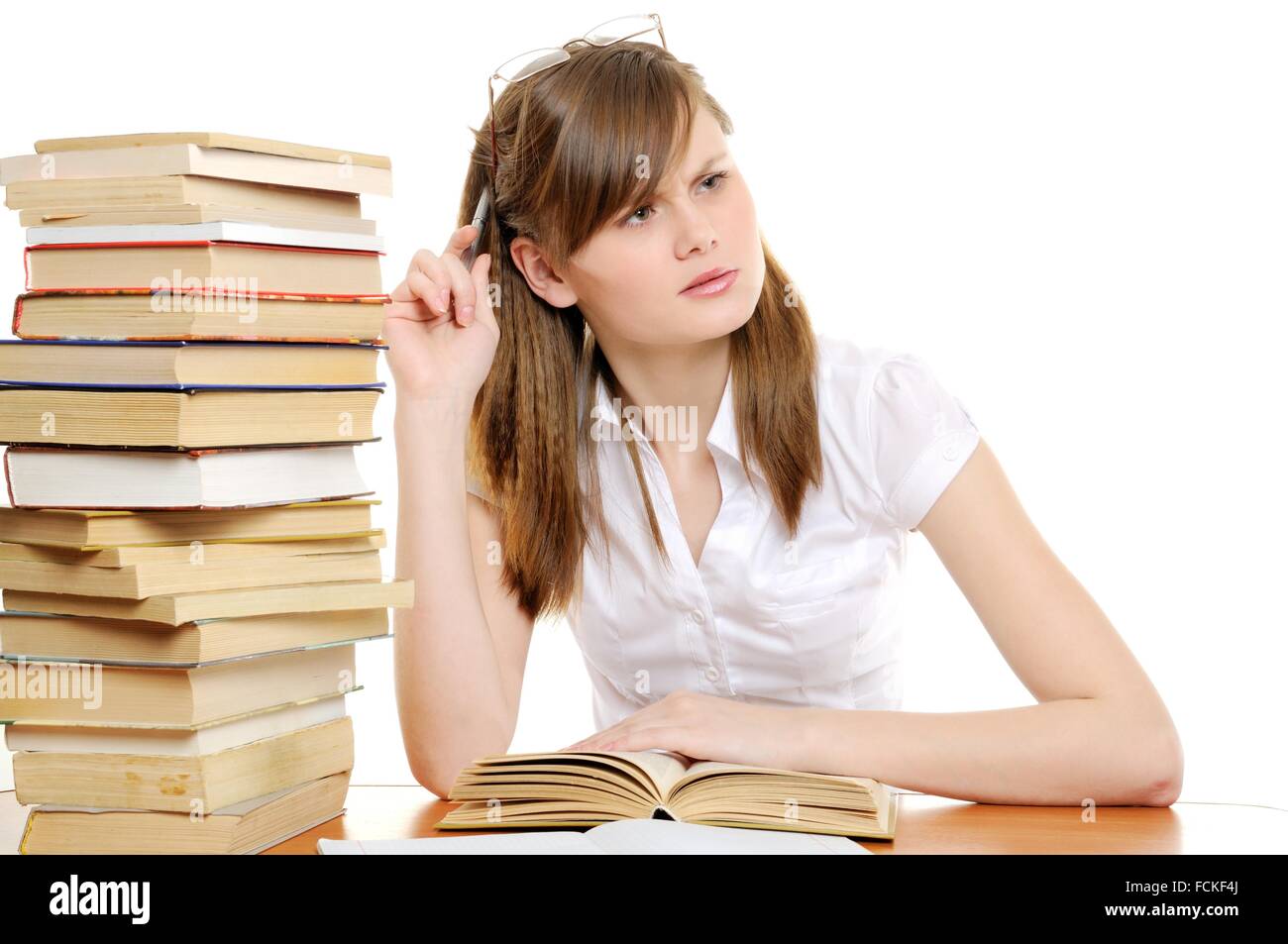 Tiered student girl Stock Photo - Alamy