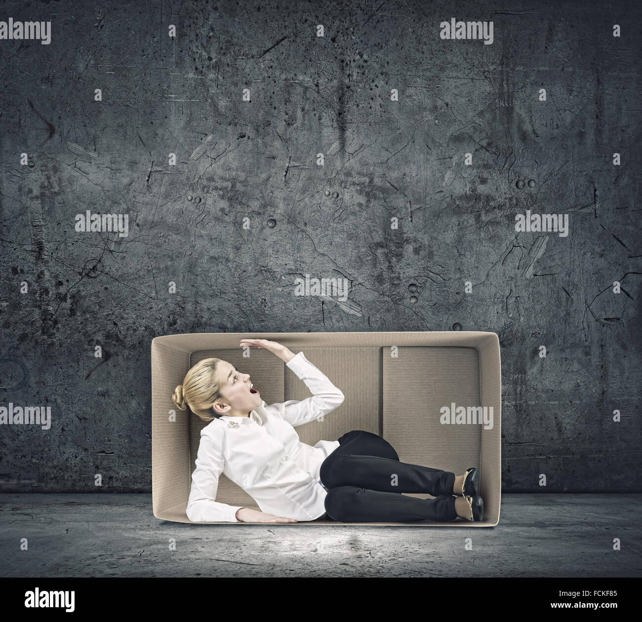 Woman Trapped Box High Resolution Stock Photography and Images - Alamy