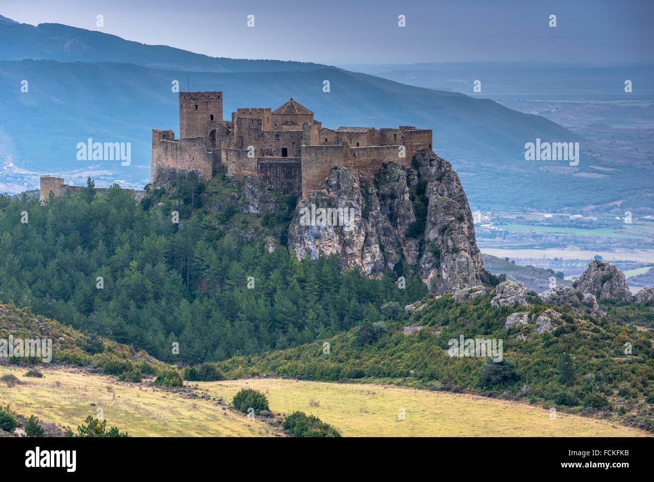 Loarre mediaeval Castle, 11th century. Huesca, Aragon, Spain Stock ...