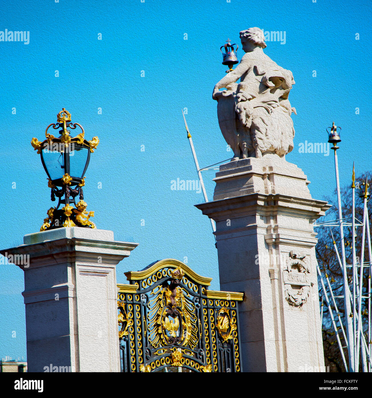 marble and statue in old city of london england Stock Photo - Alamy