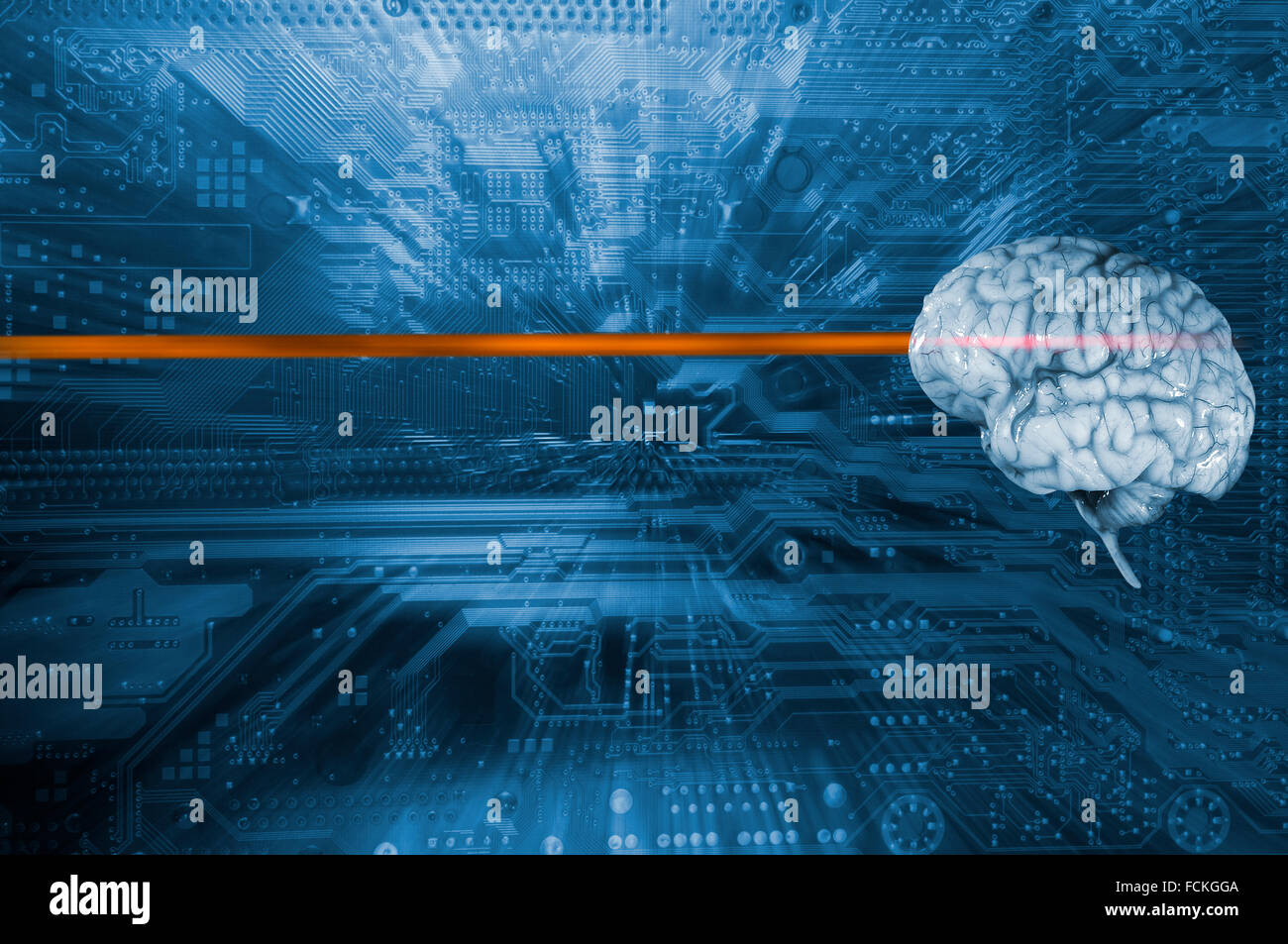 Circuitboard brain hi-res stock photography and images - Alamy