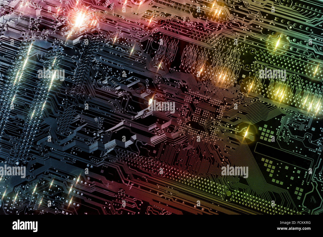 computers motherboard in shades of colors Stock Photo - Alamy