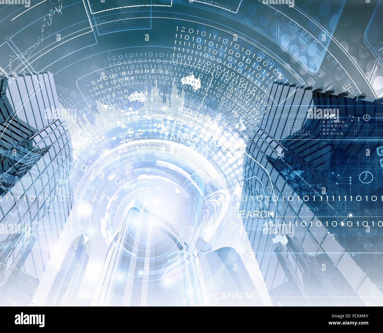 Digital image of bottom view of tall skyscraper Stock Photo - Alamy