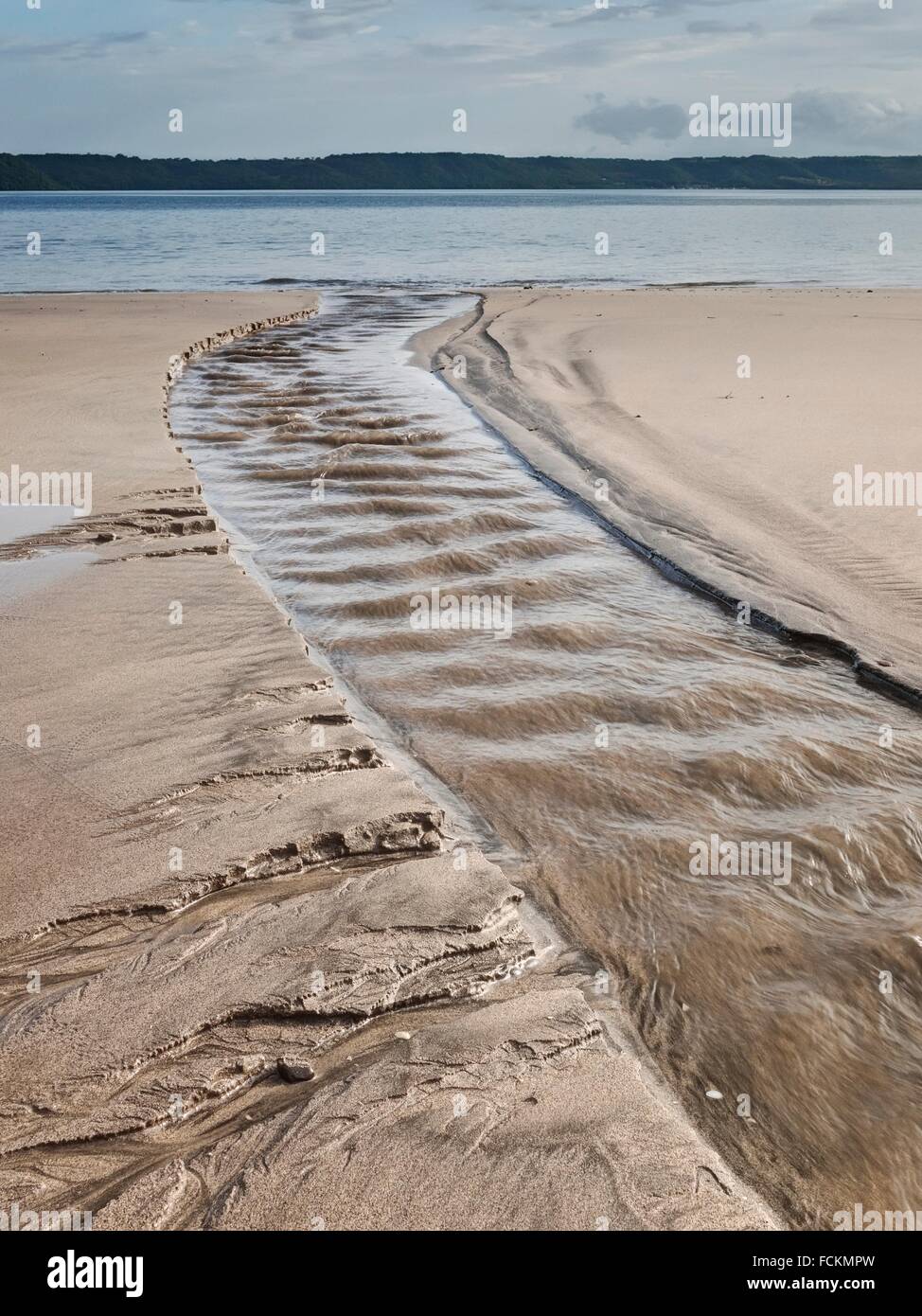 Small stream on beach sand, Guanacaste, Costa-Rica Stock Photo - Alamy