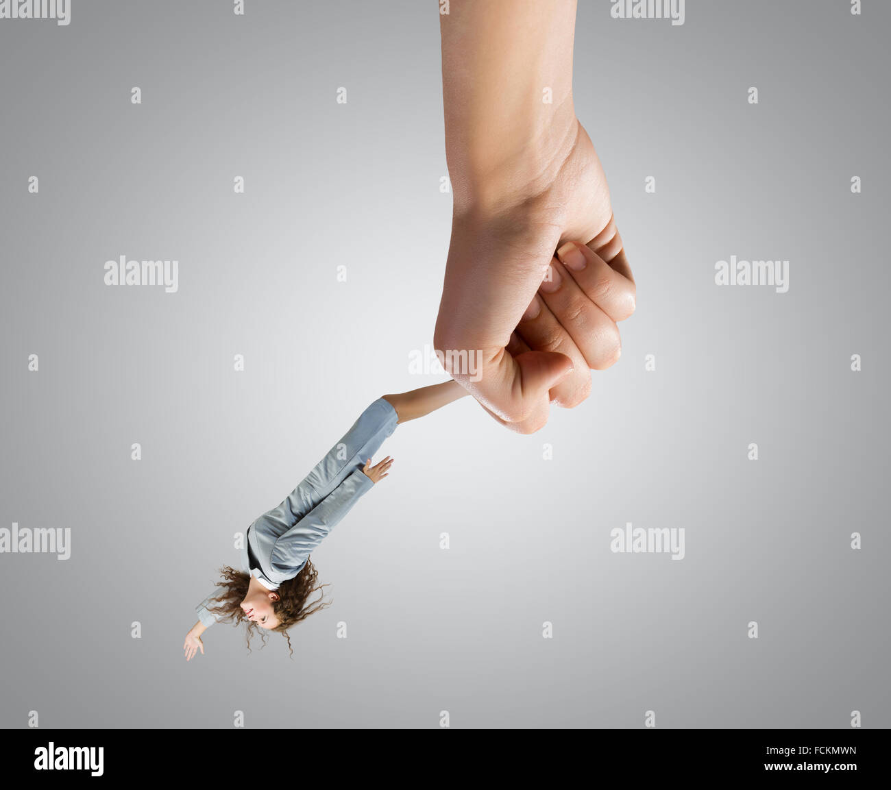 Giant human hand holding miniature hi-res stock photography and images ...