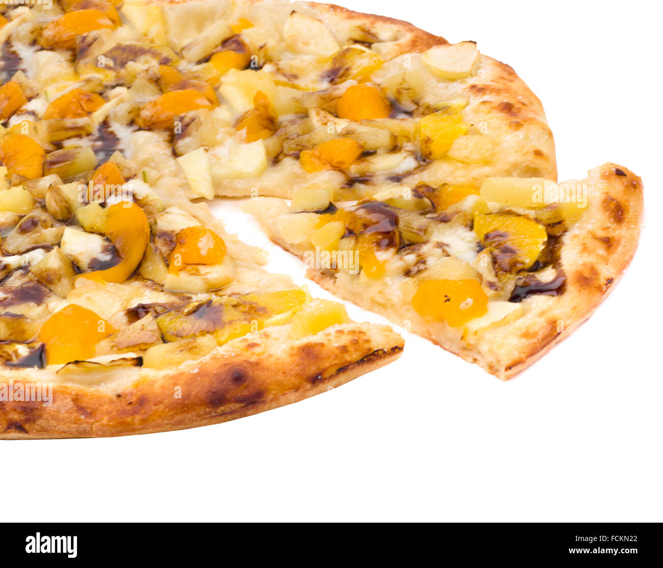 Delicious tropical fruit pizza, vegetarian pizza Stock Photo - Alamy