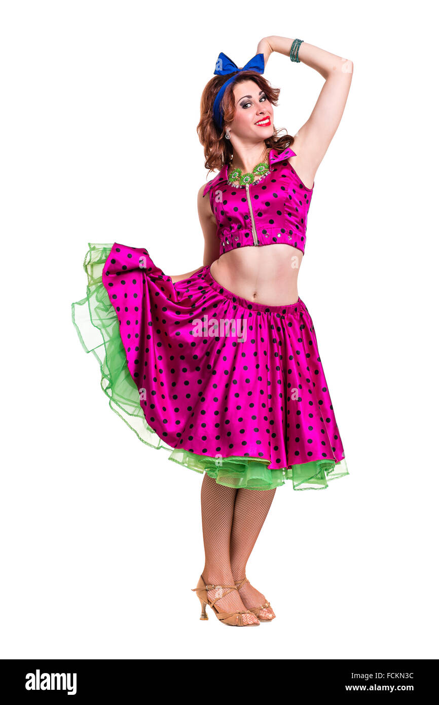 Disco dancer showing some movements against isolated white Stock Photo ...
