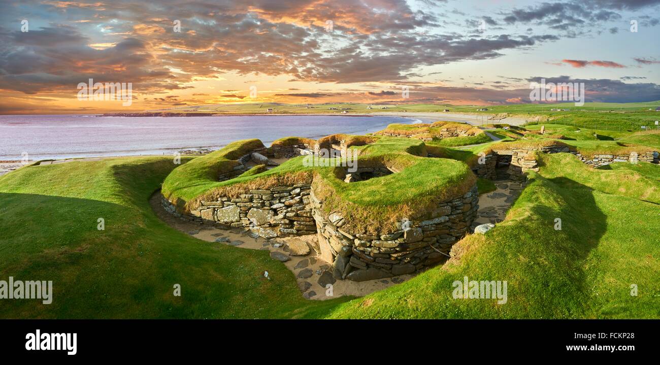 The neolithic ( circa 2,500 to circa 2,000 BC) settlement of Skara Brae ...