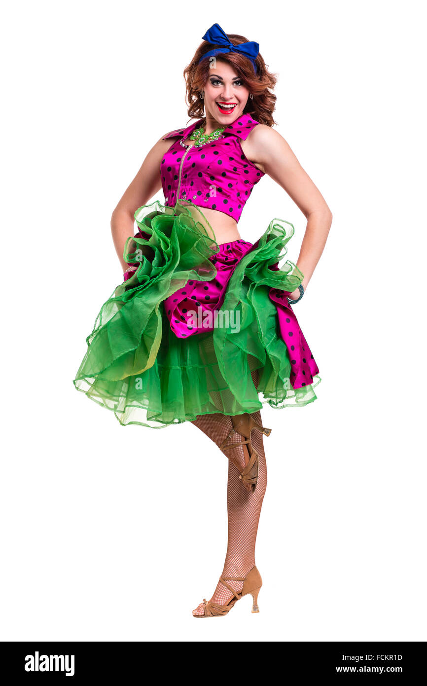 Disco dancer showing some movements against isolated white Stock Photo ...