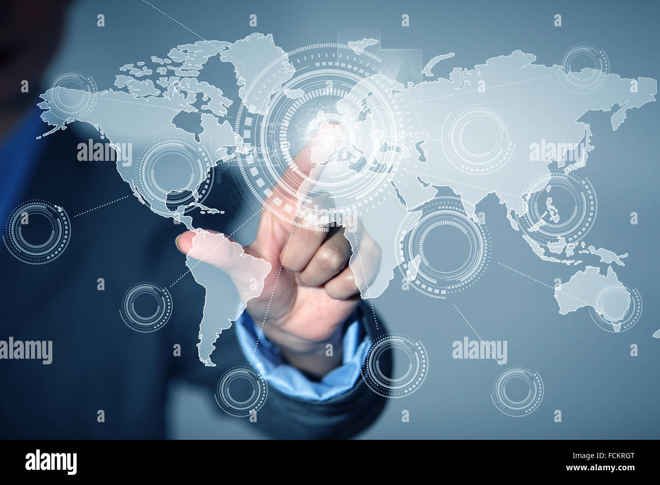 Close up of businessman touching digital screen with finger Stock Photo ... Close up of businessman touching digital screen with finger Stock Photo ...