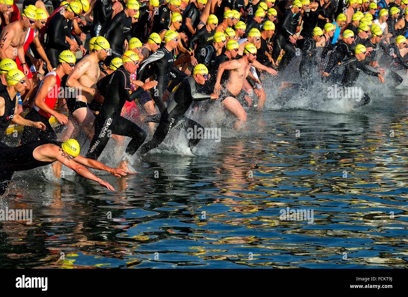 Race swimming competition start hi-res stock photography and images - Alamy