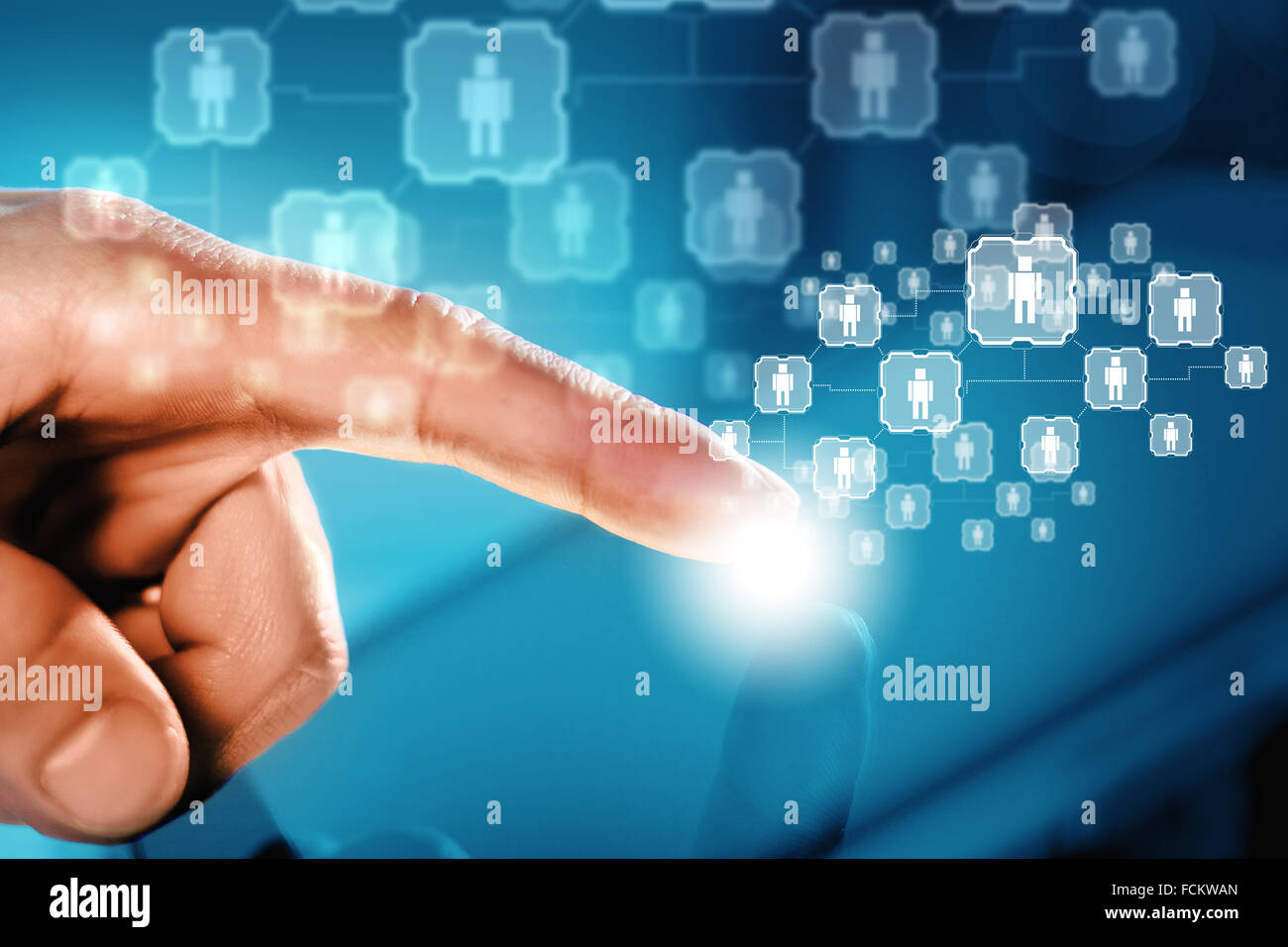Close up of human hand touching screen of tablet Stock Photo - Alamy