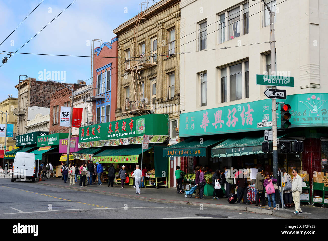 Stockton Street in Chinatown, San Francisco, California, USA Stock ...