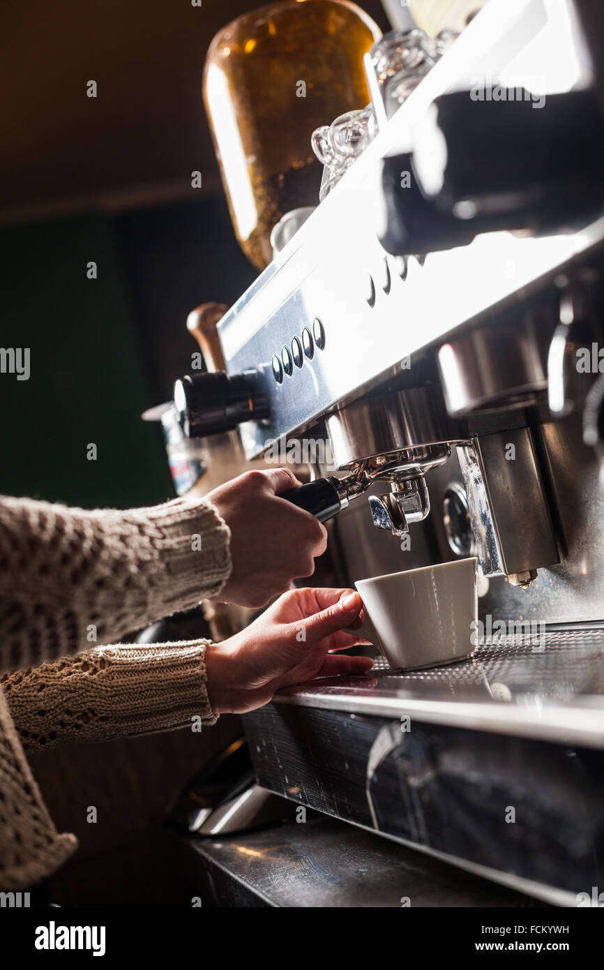 Color image of an espresso making machine Stock Photo - Alamy