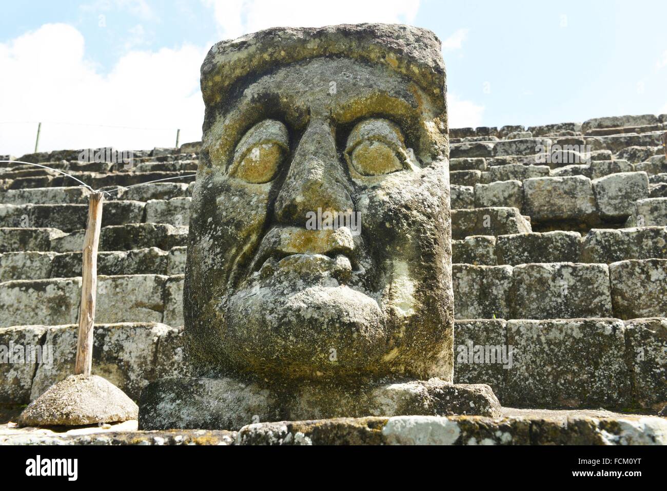 Mayan sculpture, Copan Ruinas, Honduras, Central America Stock Photo ...