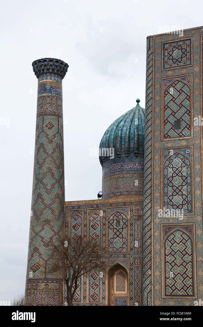 tile decorated madrasah (school), Registan square, Samarkand ...