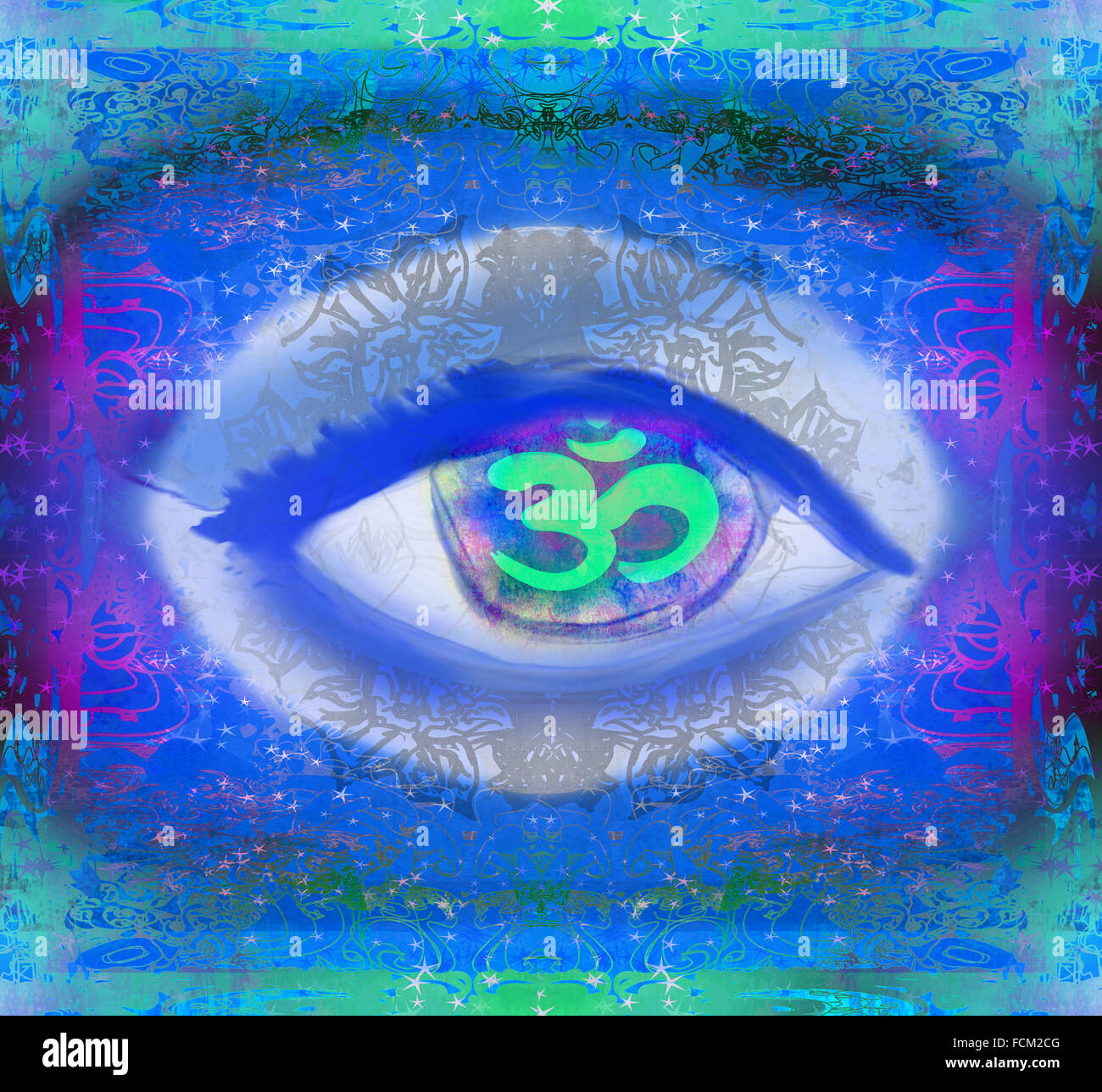 illustration of a third eye mystical sign Stock Photo - Alamy