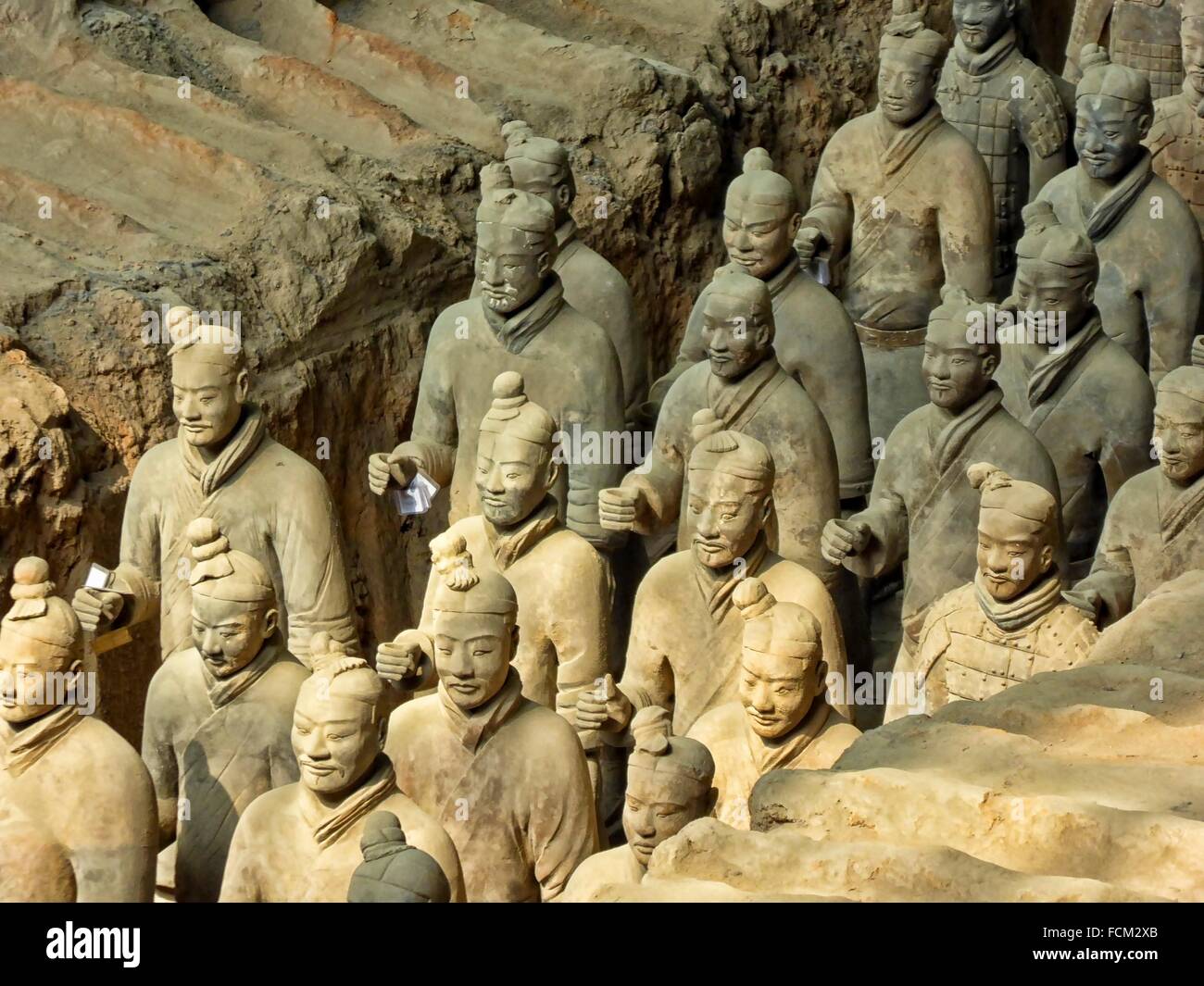 The Terracotta Army, an ancient collection of sculptures depicting the ...