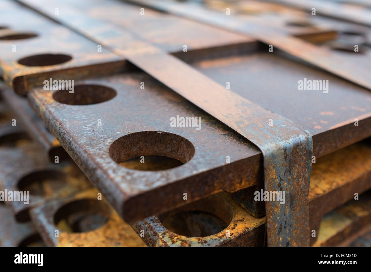 Plate of rips for railroad construction of a streetcar Stock Photo - Alamy