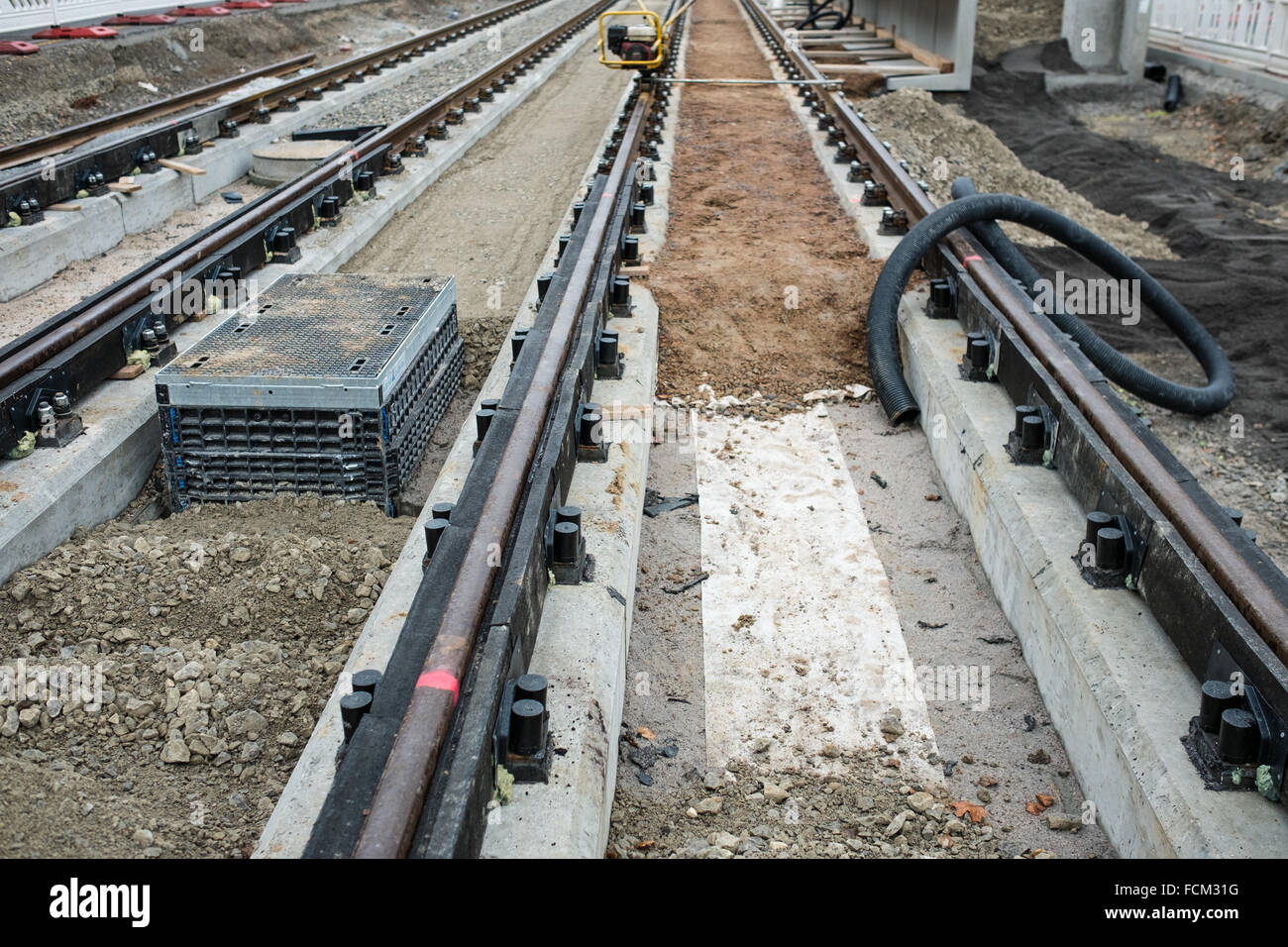 Streetcar rails hi-res stock photography and images - Alamy