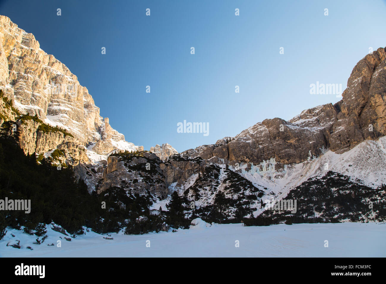 winter in the italian alps, with the ski slope full of snow Stock Photo ...
