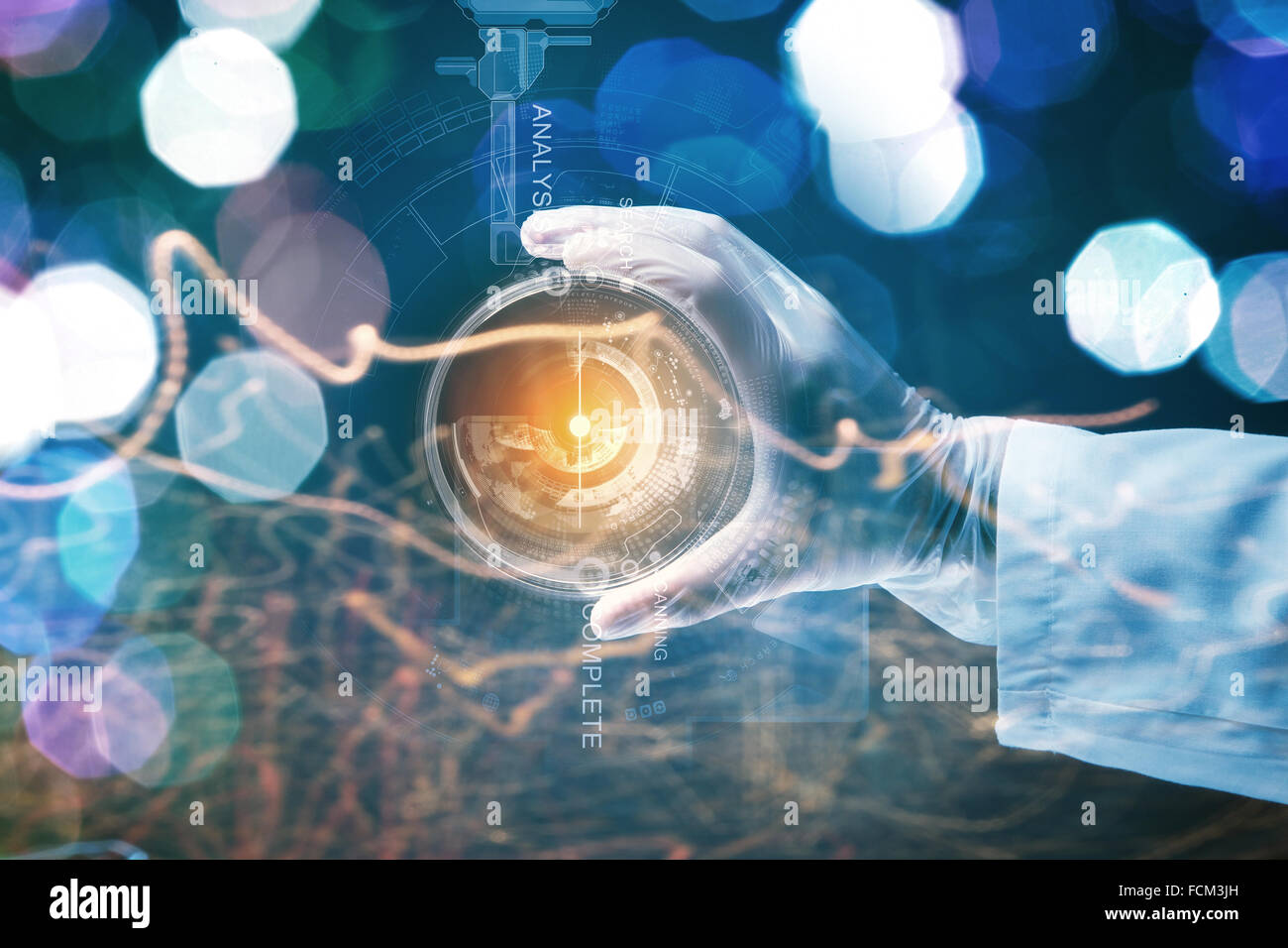 Close up of scientist hand holding tube with leaf Stock Photo - Alamy