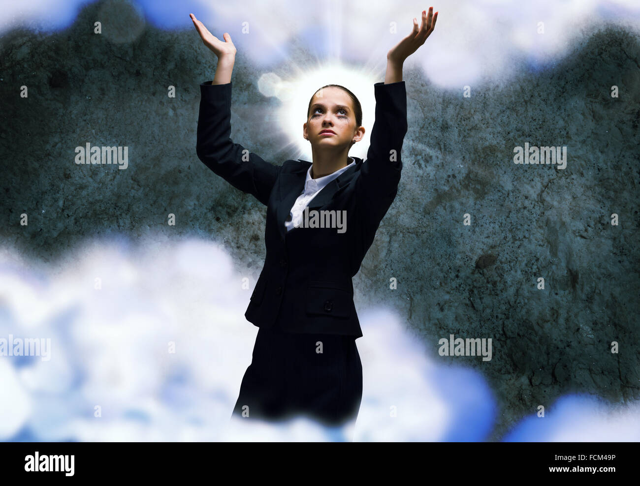 Young crying businesswoman not loosing faith in success Stock Photo - Alamy