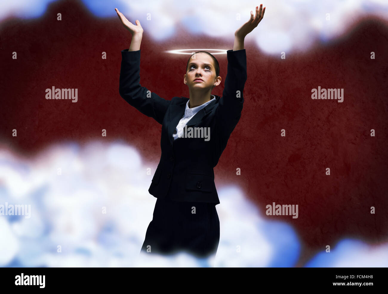 Young crying businesswoman not loosing faith in success Stock Photo - Alamy