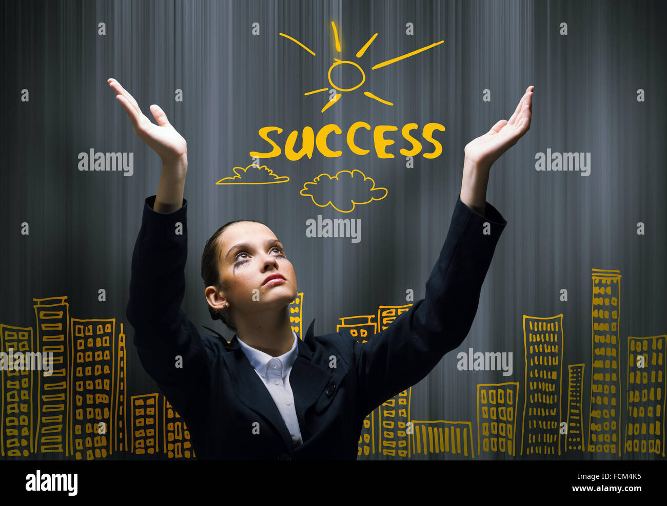 Young crying businesswoman not loosing faith in success Stock Photo - Alamy
