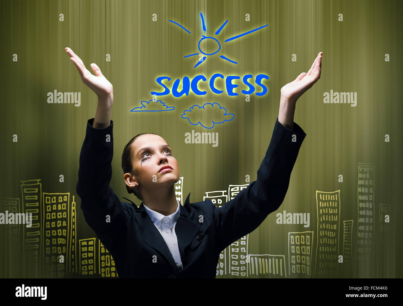 Young crying businesswoman not loosing faith in success Stock Photo - Alamy