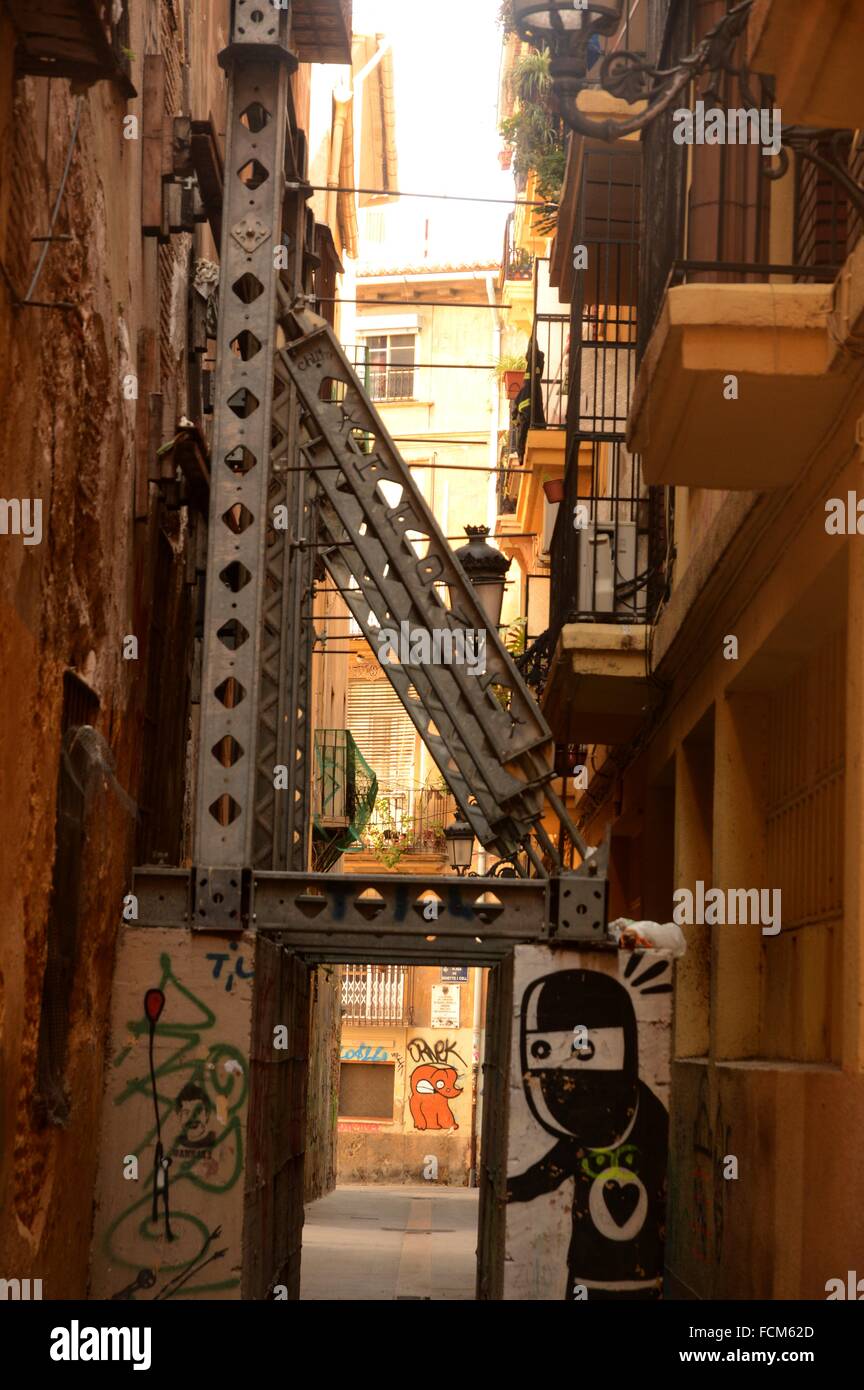 Street view detail in Valencia, Spain Stock Photo - Alamy