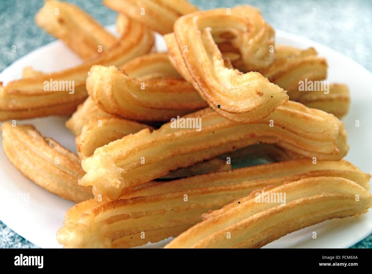 churros on plate Spain Stock Photo - Alamy