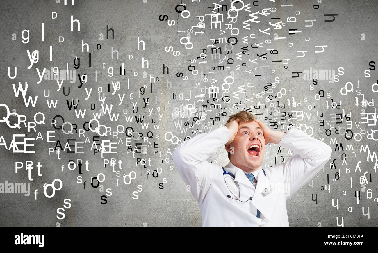 Frustrated doctor screaming mouth hi-res stock photography and images ...
