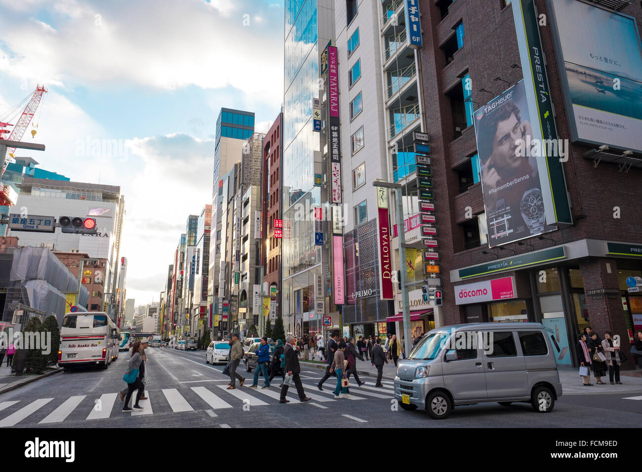 Chuo-dori shopping street in Ginza, Tokyo, Japan Stock Photo - Alamy