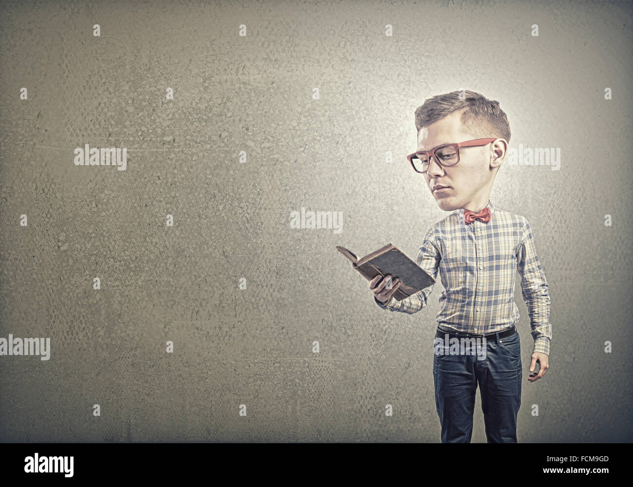 Young funny science man in red glasses Stock Photo - Alamy