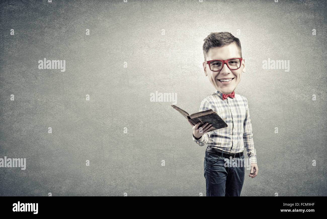 Young funny science man in red glasses Stock Photo - Alamy