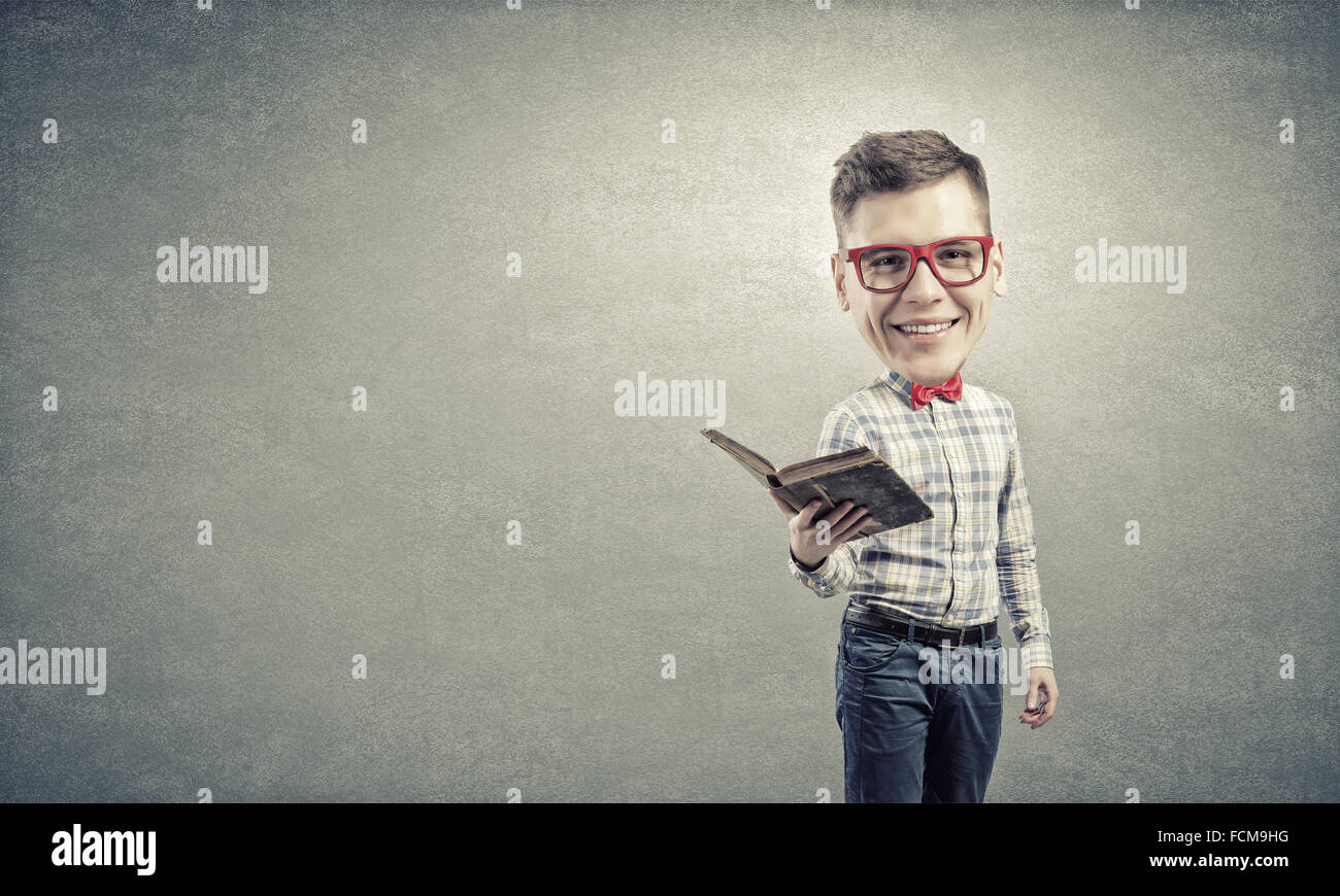 Young funny science man in red glasses Stock Photo - Alamy