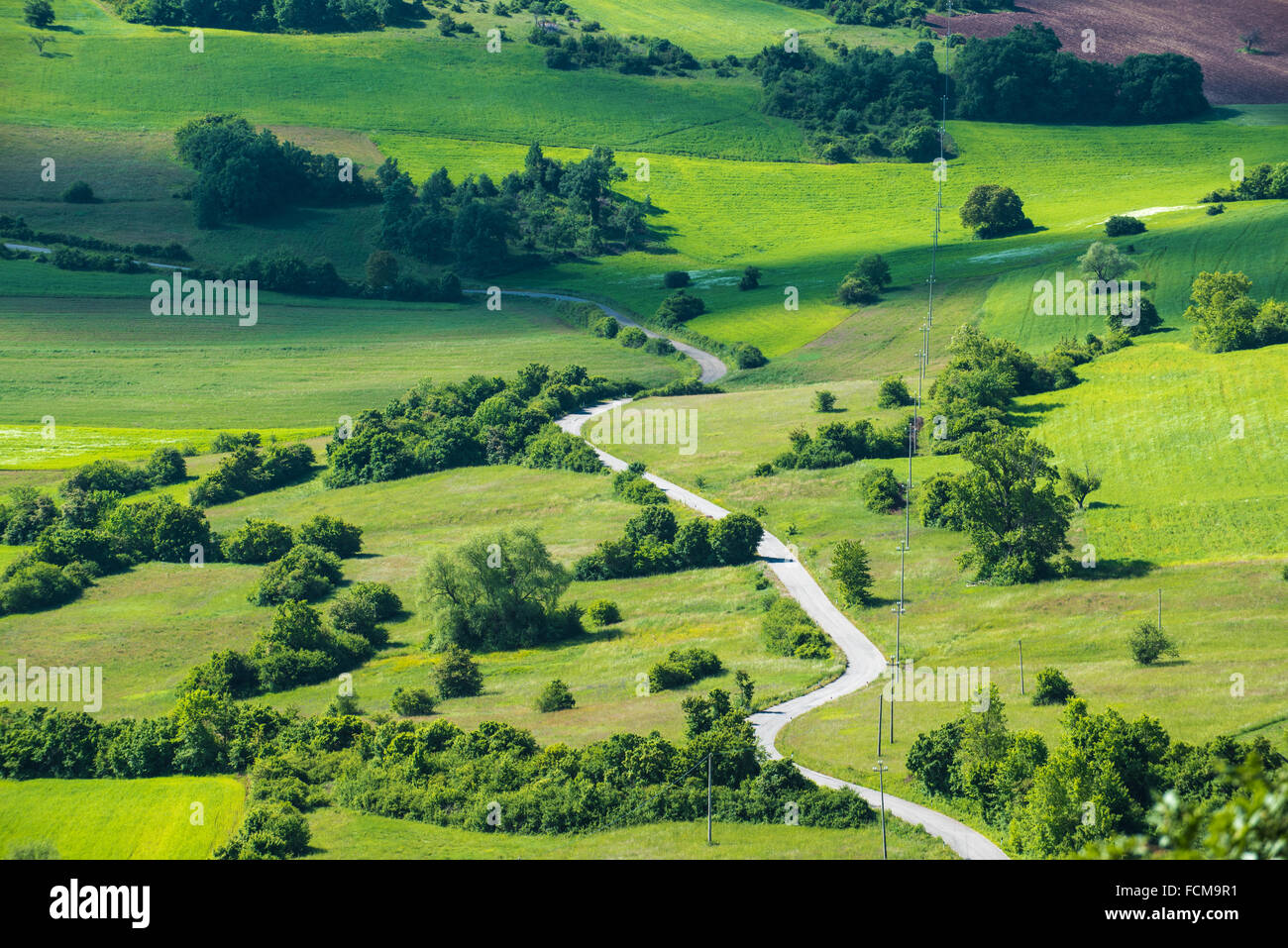 Mountain spring in Italy landscape, Umbria Stock Photo - Alamy