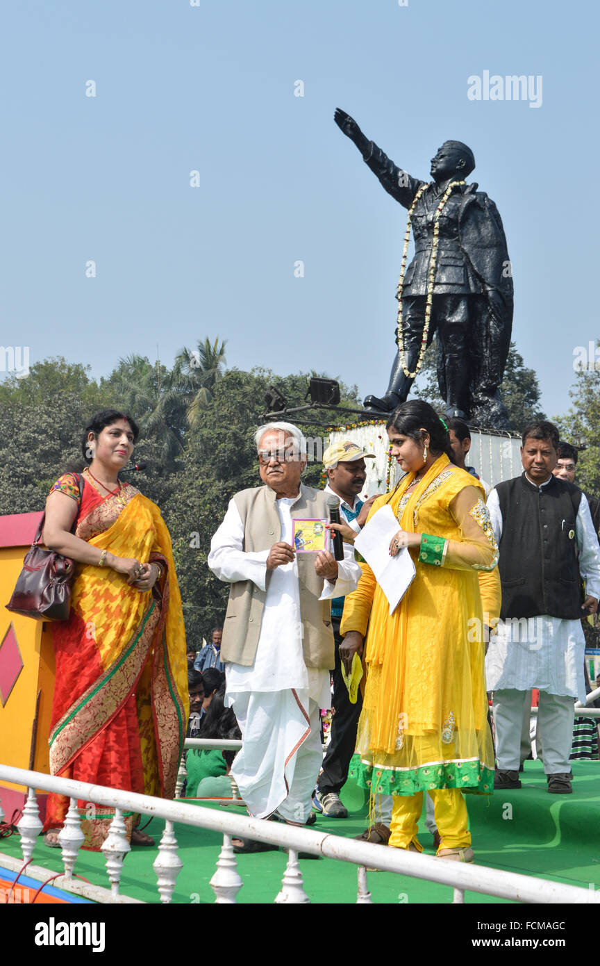 Kolkata, India. 23rd Jan, 2016. Left front chairman Biman Bose ...