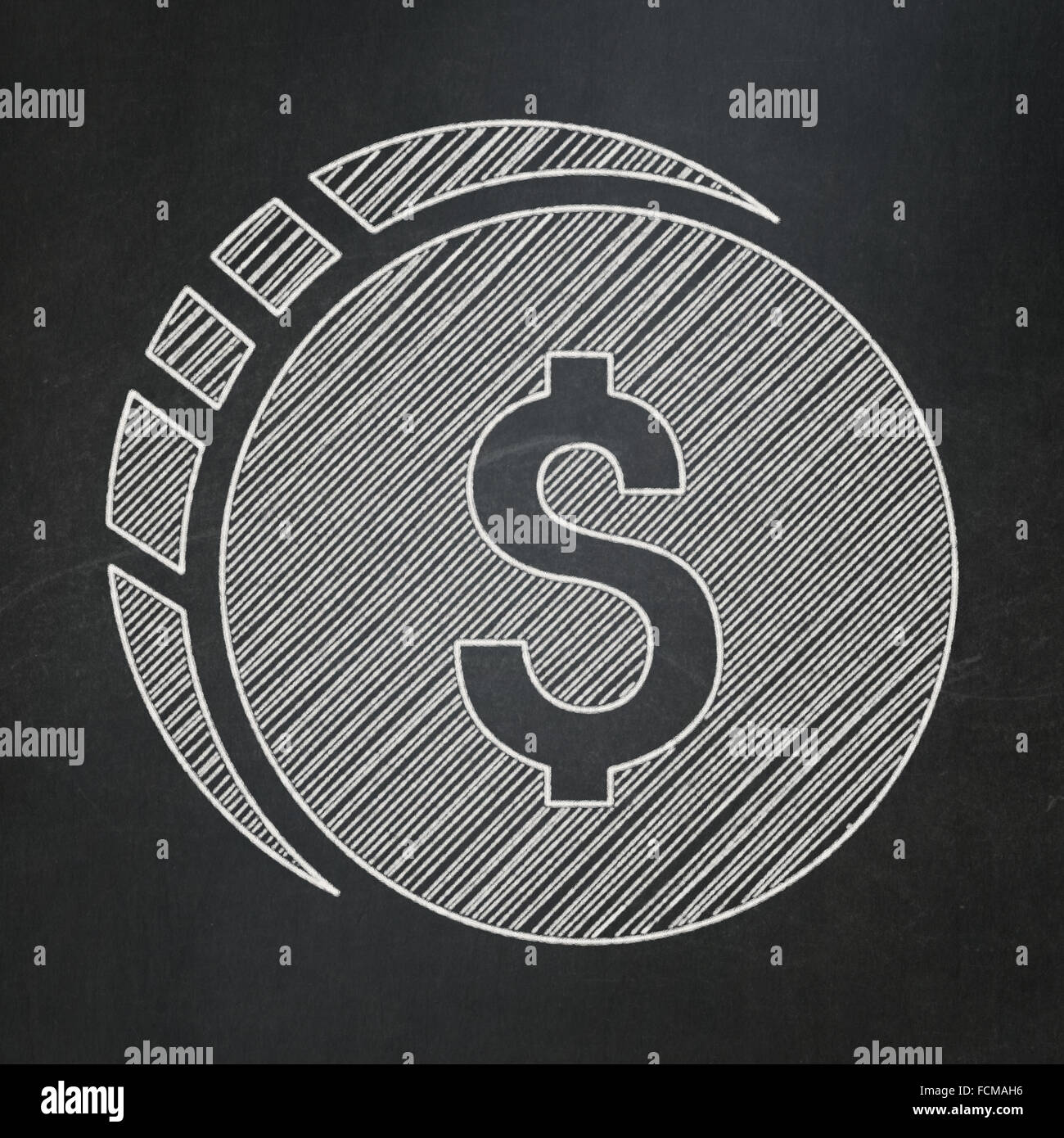 Money concept: Dollar Coin on chalkboard background Stock Photo - Alamy