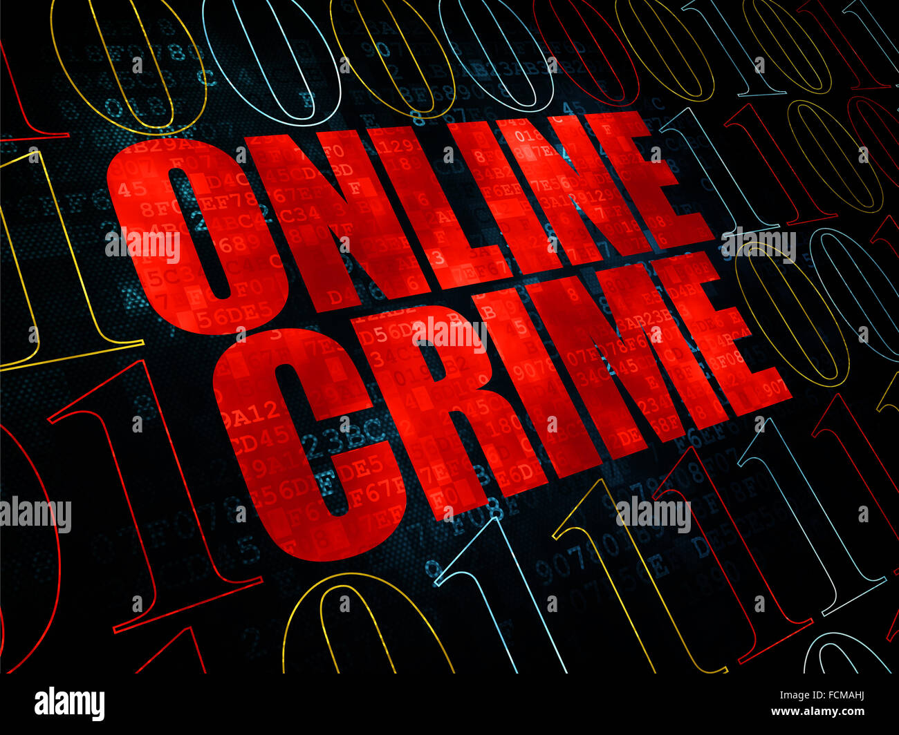 Protection concept: Online Crime on Digital background Stock Photo - Alamy
