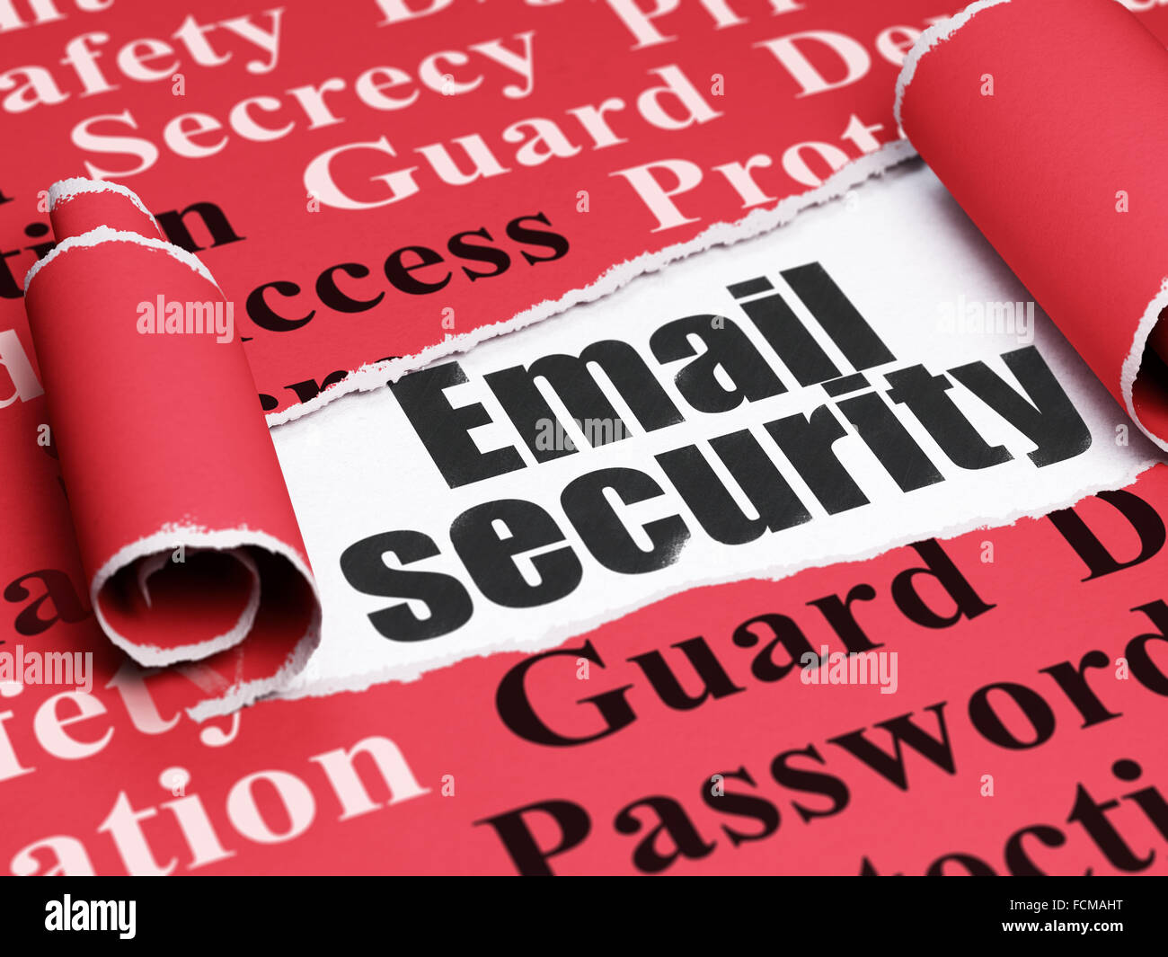Protection concept: black text Email Security under the piece of torn ...