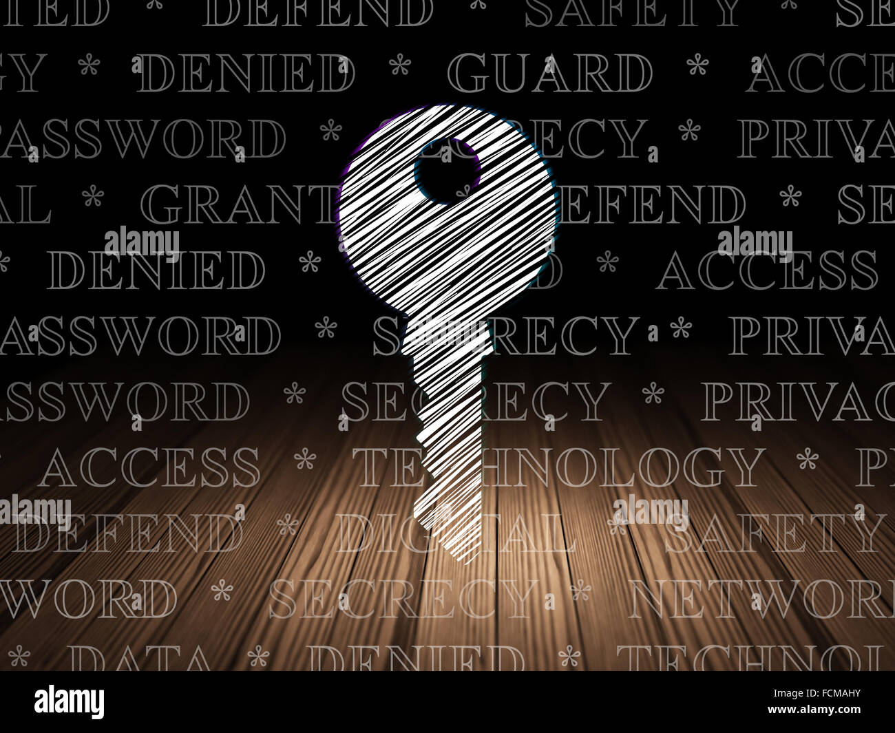 Protection concept: Key in grunge dark room Stock Photo - Alamy
