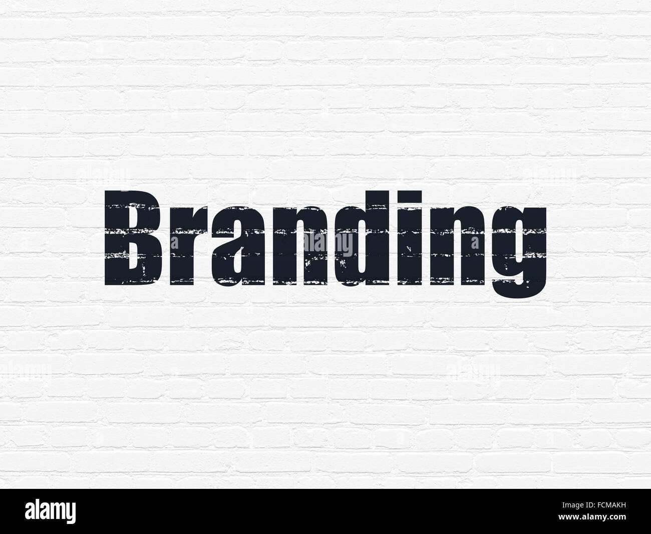 Marketing concept: Branding on wall background Stock Photo - Alamy
