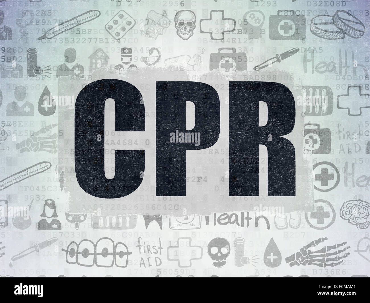 Medicine concept: CPR on Digital Paper background Stock Photo - Alamy