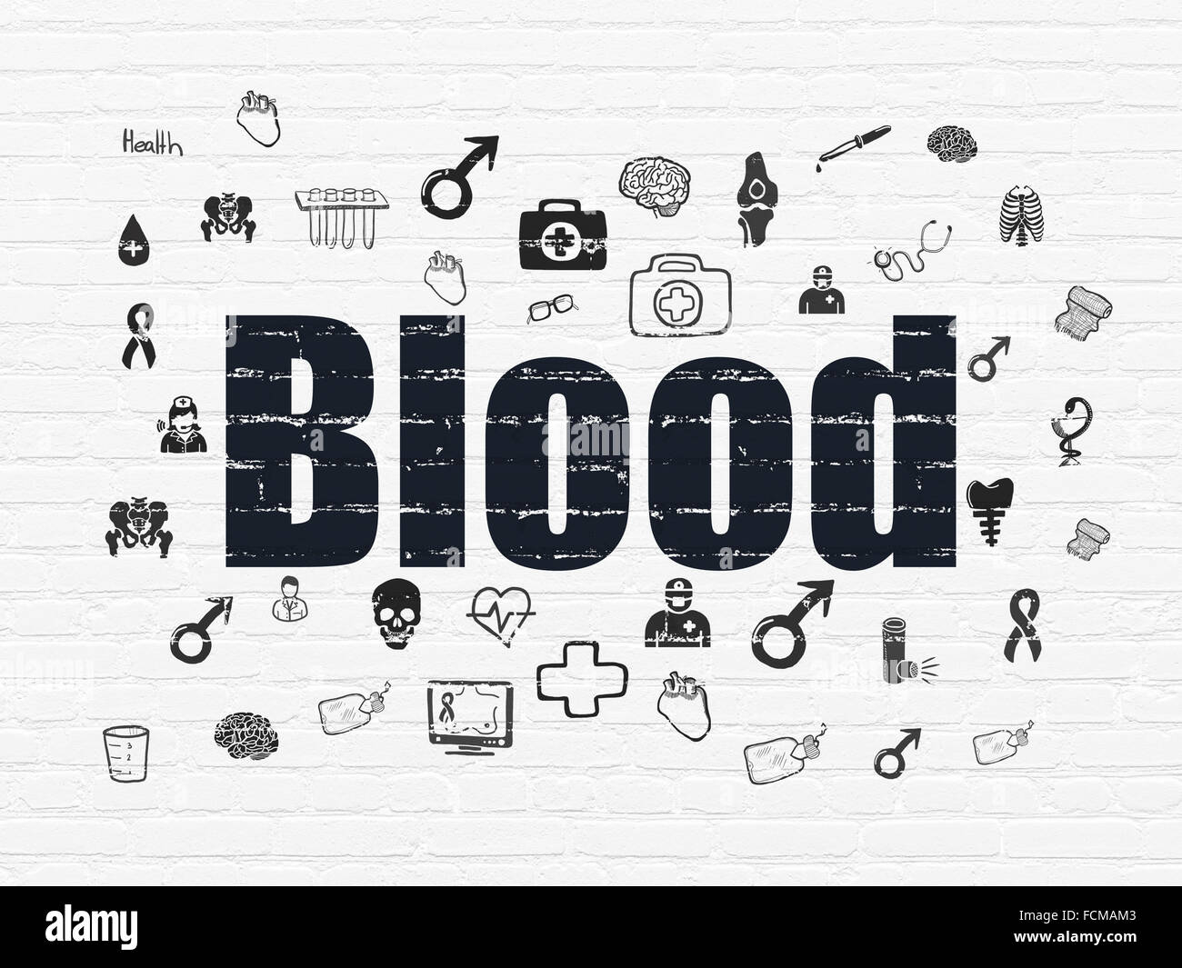 Health concept: Blood on wall background Stock Photo - Alamy