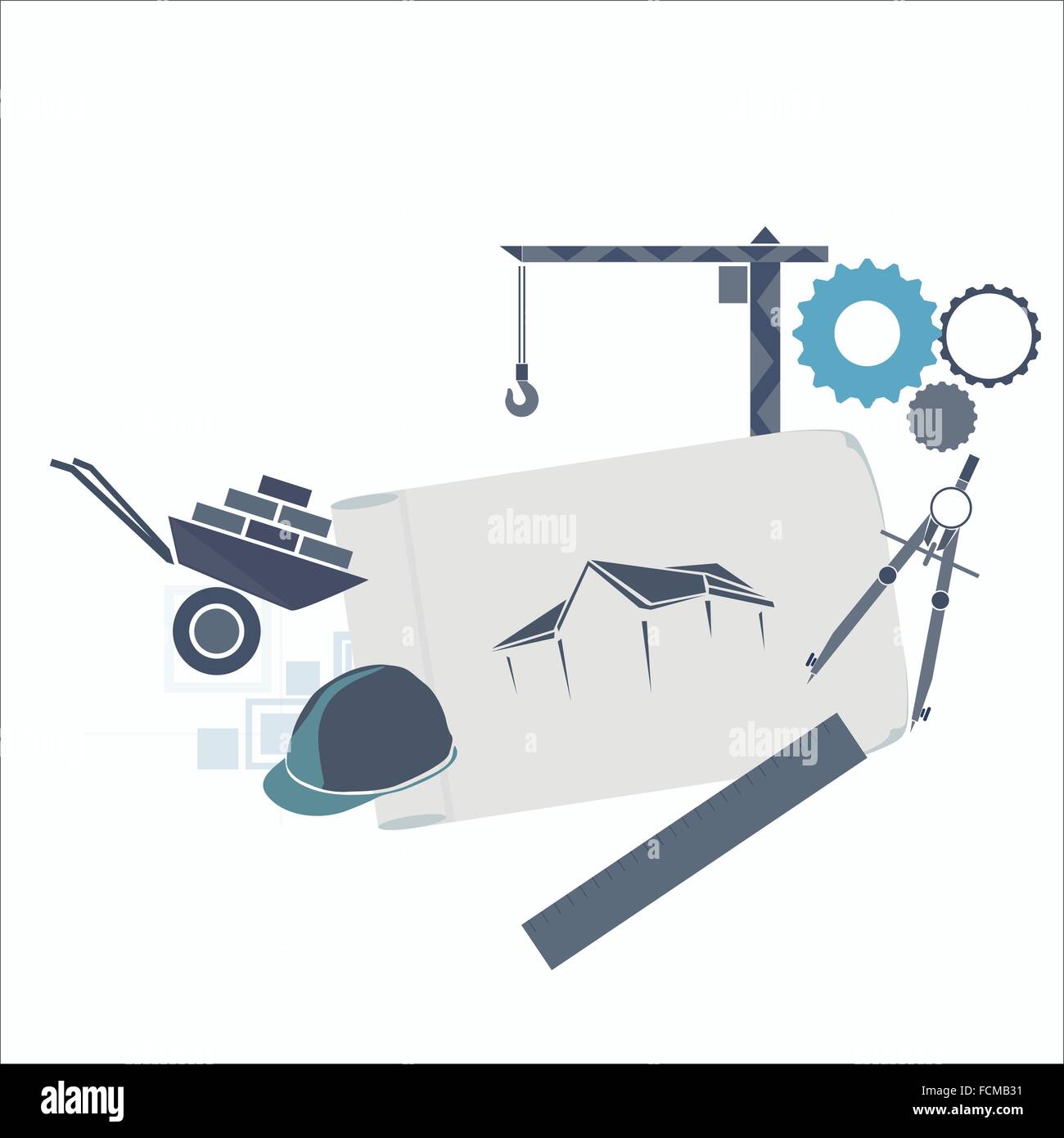 Boom of construction activity Stock Vector Images - Alamy